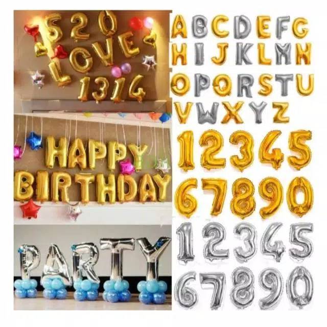 Jual Balon Huruf dan Angka / Balon Ultah Satuan | Shopee Indonesia