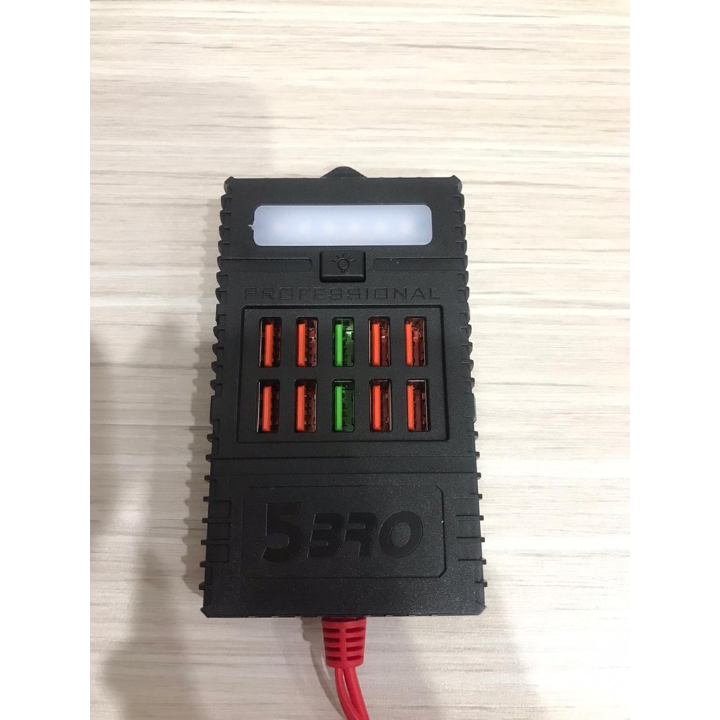 Jual CHARGER AKI 5 BRO 10 USB + LED | Shopee Indonesia