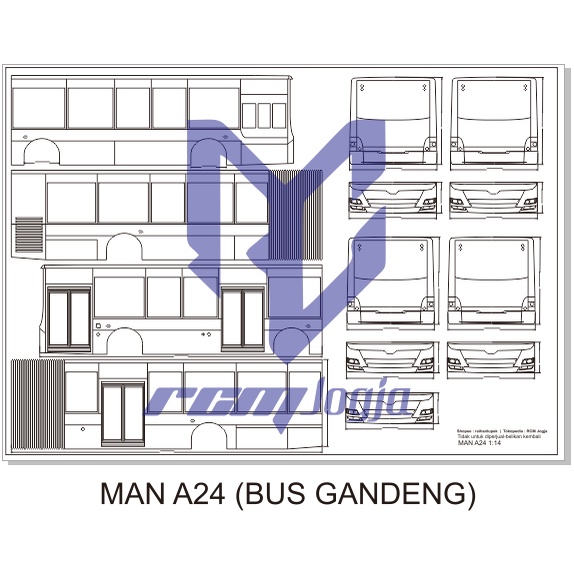 Jual POLA MINIATUR BUS SKALA 1:14 (Ukuran A0) Jumbo | Shopee Indonesia