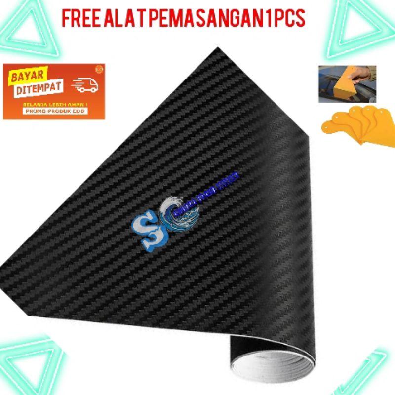 Jual STIKER KARBON 3D HITAM DOP CARBON(L152CM-P18M) 1ROLL HARGA MURAH ...