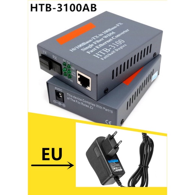 Jual Media converter fiber optic HTB-3100 A+B Rj45 Netlink 1 pasang | Shopee Indonesia