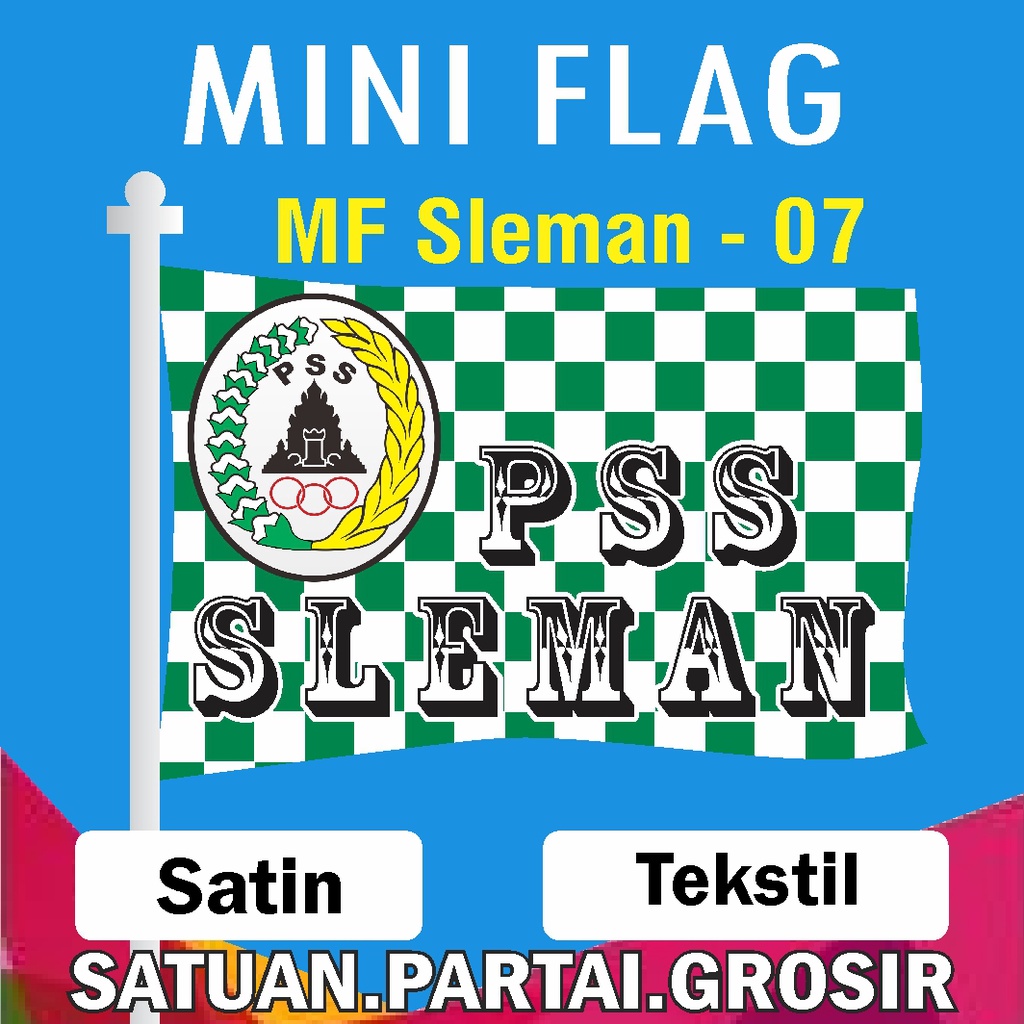 Jual MINI FLAG PSS SLEMAN / BENDERA PSS SLEMAN / CETAK BENDERA ...