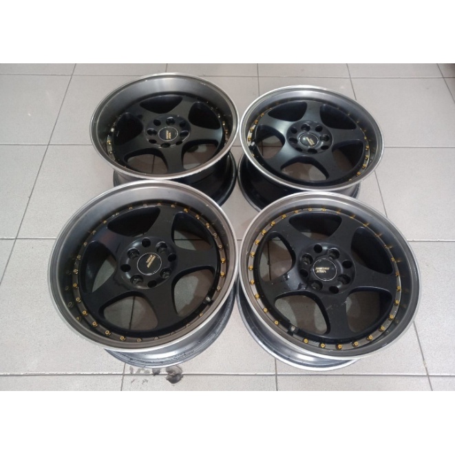 Jual Velg Mobil Bekas VOLK RAYS Ring 16 Hole 4X100 4X114,3 Lebar 7/8,5 B/B Untuk Mobil Jazz Brio ...