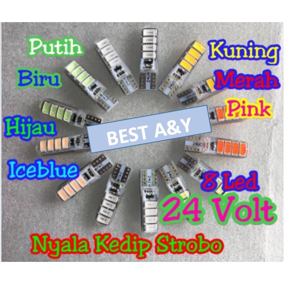 Jual Lampu LED T10 Silicone Case 8 SMD Crystal Jelly Lampu Senja Sen ...