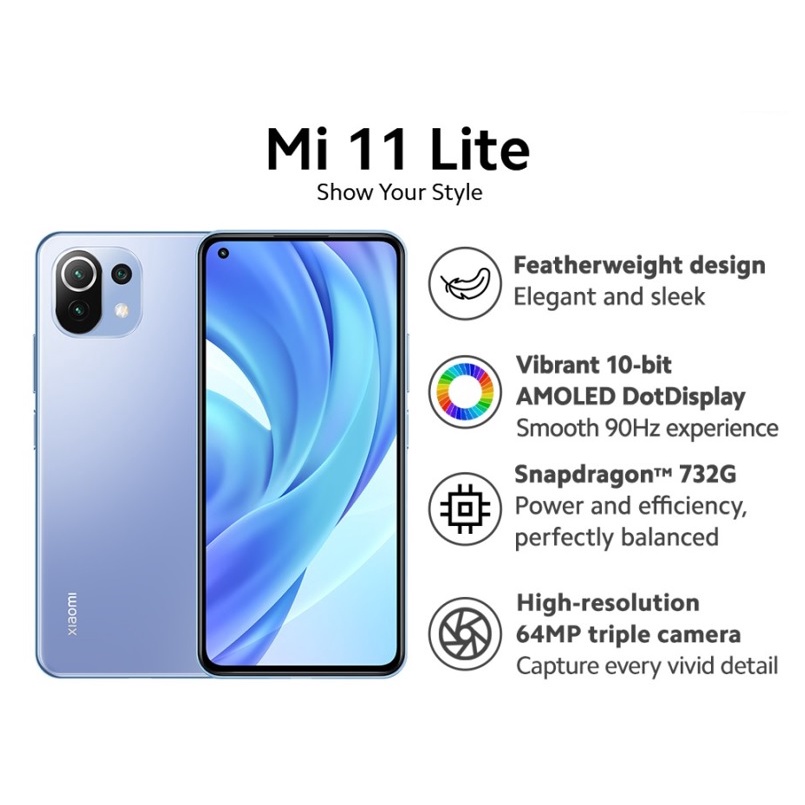 Jual Xiaomi Mi 11 Lite 8/128GB. 8/128 NFC Snapdragon 732G | Shopee ...