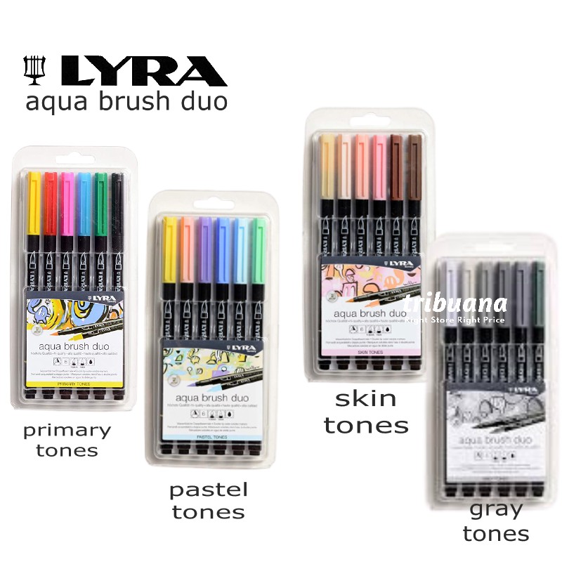 Jual Lyra Aqua Brush Duo Tones - Brush Pen Set 6 | Shopee Indonesia