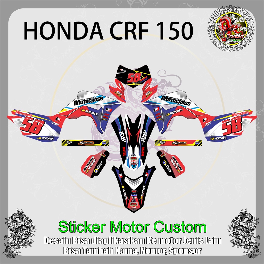 Jual DECAL STICKER FULL BODY HONDA CRF 150 MOTOCROSS MODIF | Shopee Indonesia