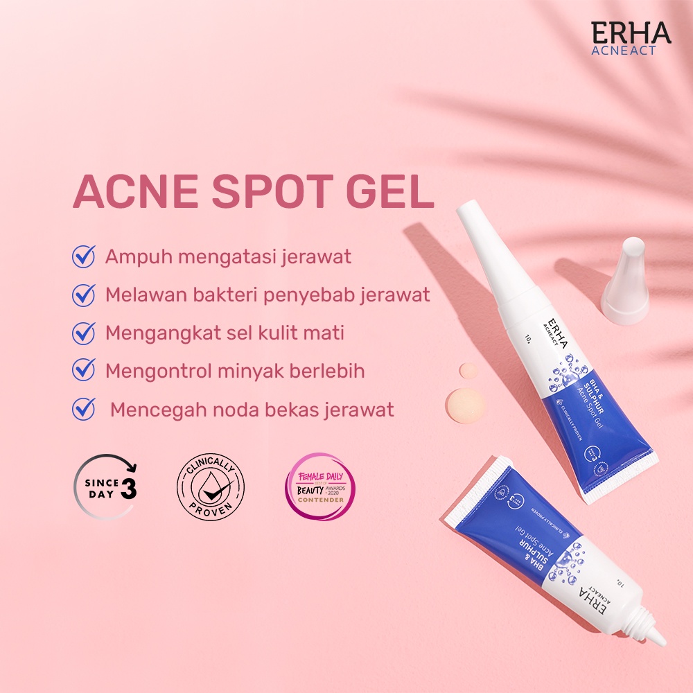 Jual ERHA Acneact BHA & Sulphur Acne Spot Gel 10g - Obat Totol Jerawat ...