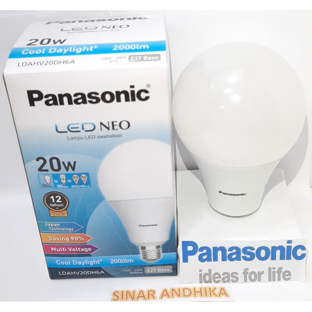 Jual LAMPU LED BULB NEO PANASONIC 20 WATT PUTIH | Shopee Indonesia