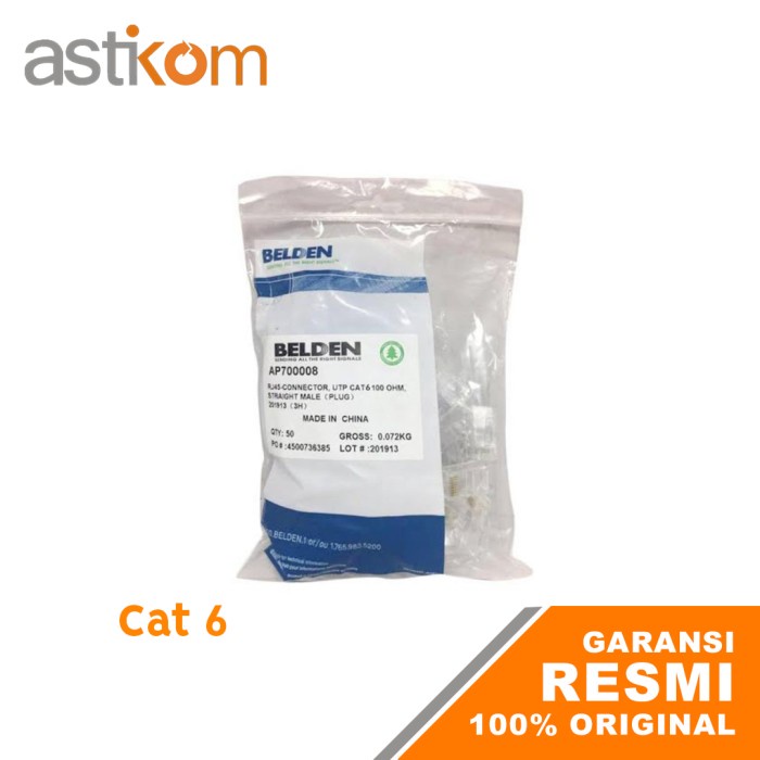Jual Konektor RJ45 Cat 6 Belden Connector RJ 45 CAT6 1 Pack | Shopee ...