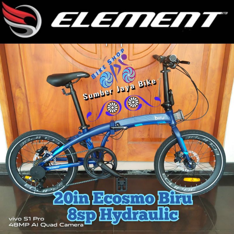 Jual Sepeda Lipat 20 Inch Element Ecosmo BIRU 8Speed | Shopee Indonesia