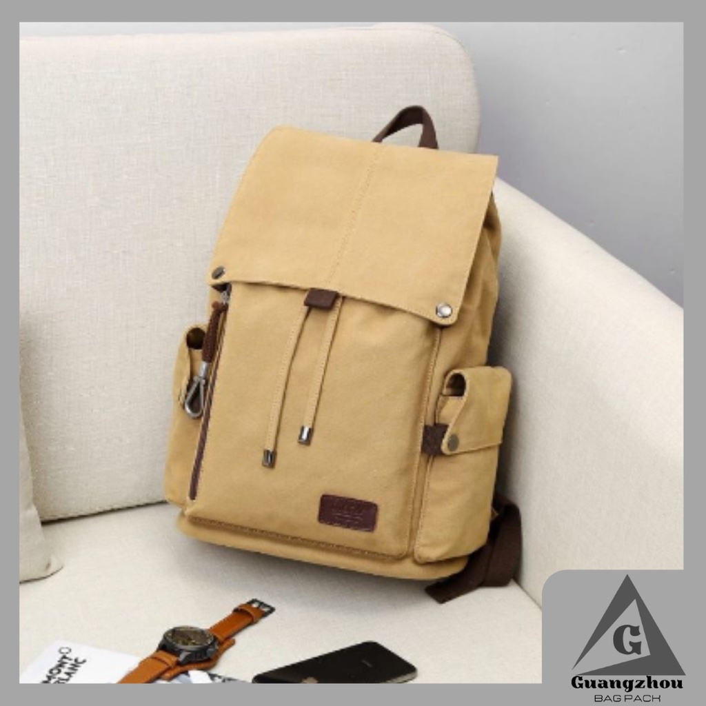 Jual Tas Ransel Kanvas Sekolah Pria - Tas Remaja Import Lokal Original ...