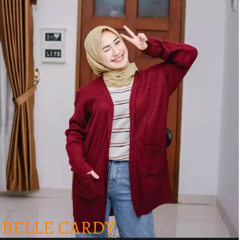 Jual Cardigan wanita BELLE CARDY/long cardy/rajut wanita panjang surabaya | Shopee Indonesia