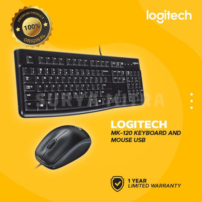 Jual Keyboard Mouse Logitech Classic MK120 | Shopee Indonesia