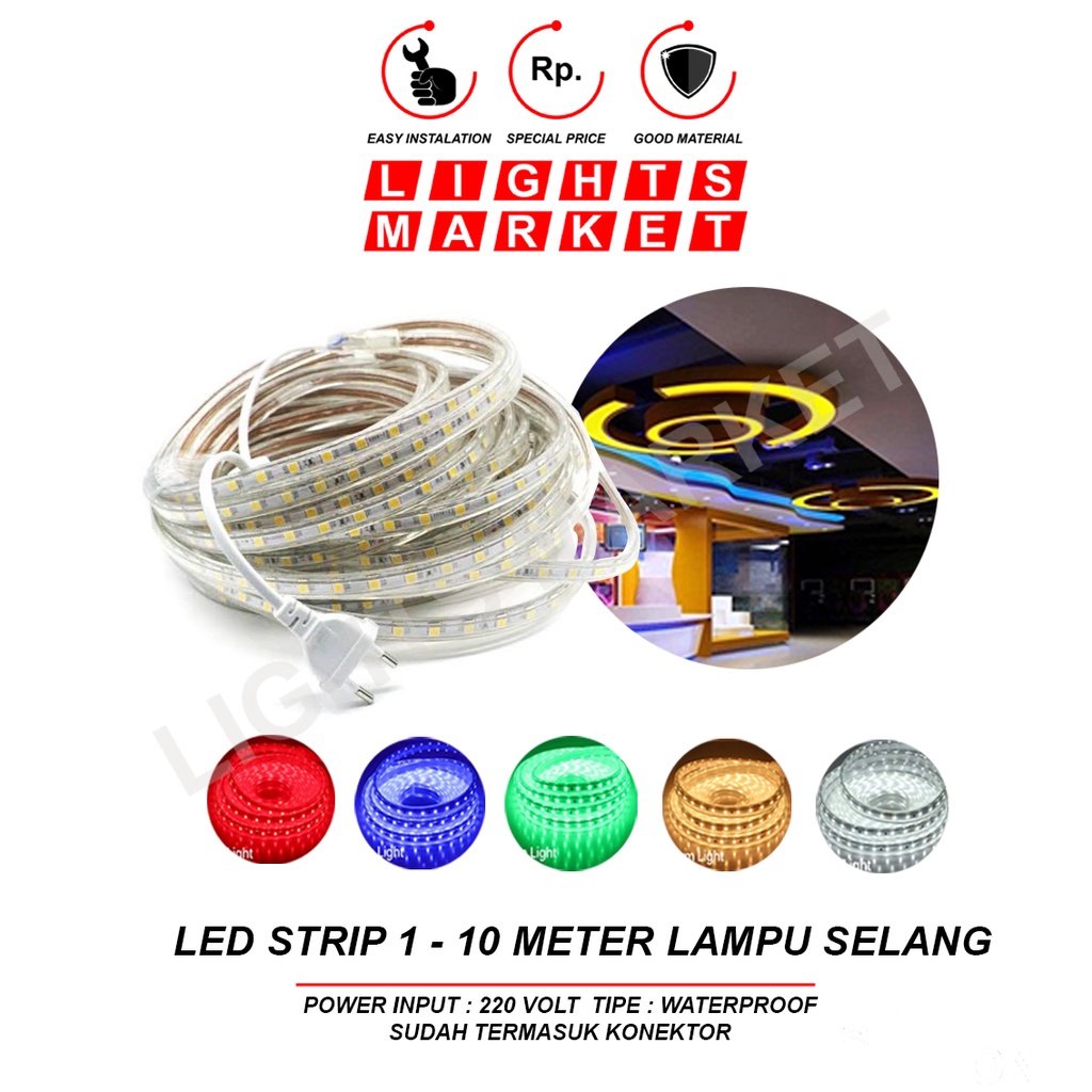 Jual Paket 1 - 10 Meter LED Strip Lampu Hias Plafon Outdoor Berkualitas ...