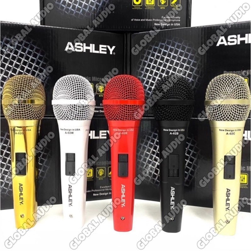 Jual Mic Kabel Ashley A 02 Series Original A02 Ashley Free Ring & Box ...