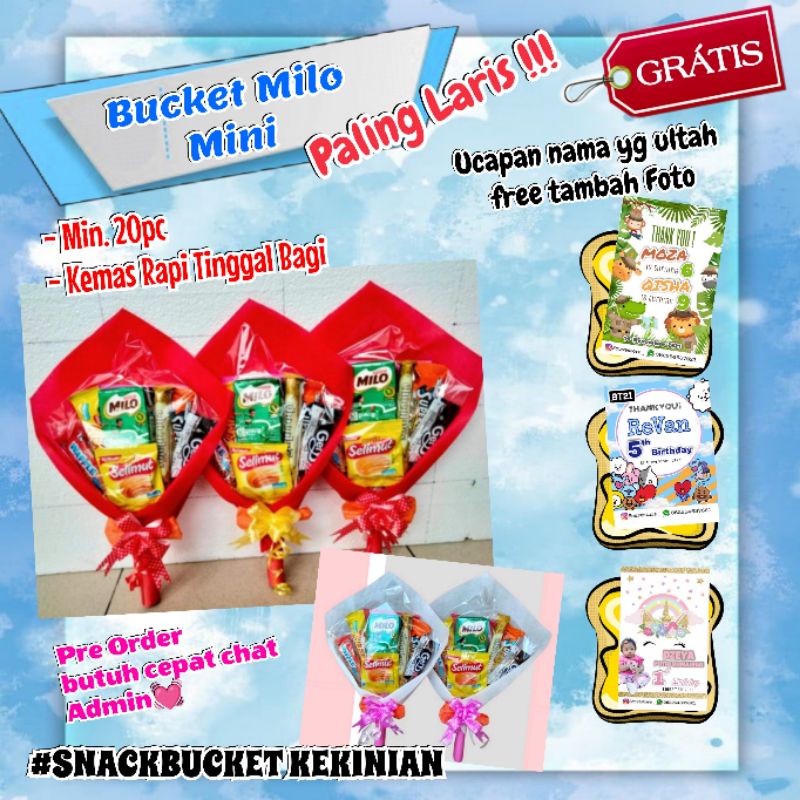 Jual Bucket Milo Mini / Snack Bucket Satuan / Mini Bouquet / Bucket ...