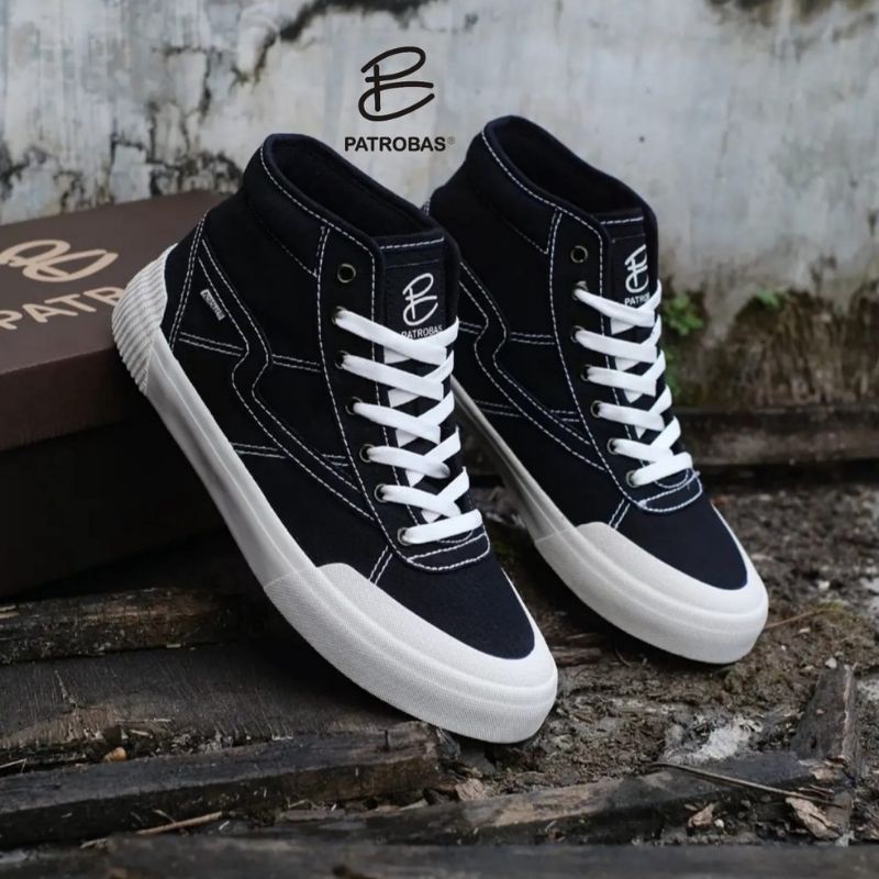 Jual Patrobas Equip High Black White / Navy Original | Shopee Indonesia