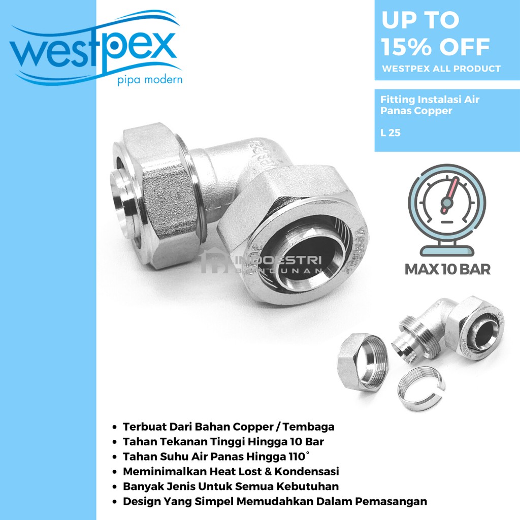 Jual Knee Westpex L 25 (Knee 1 Inch) (Fitting Pipa Pex) | Shopee Indonesia