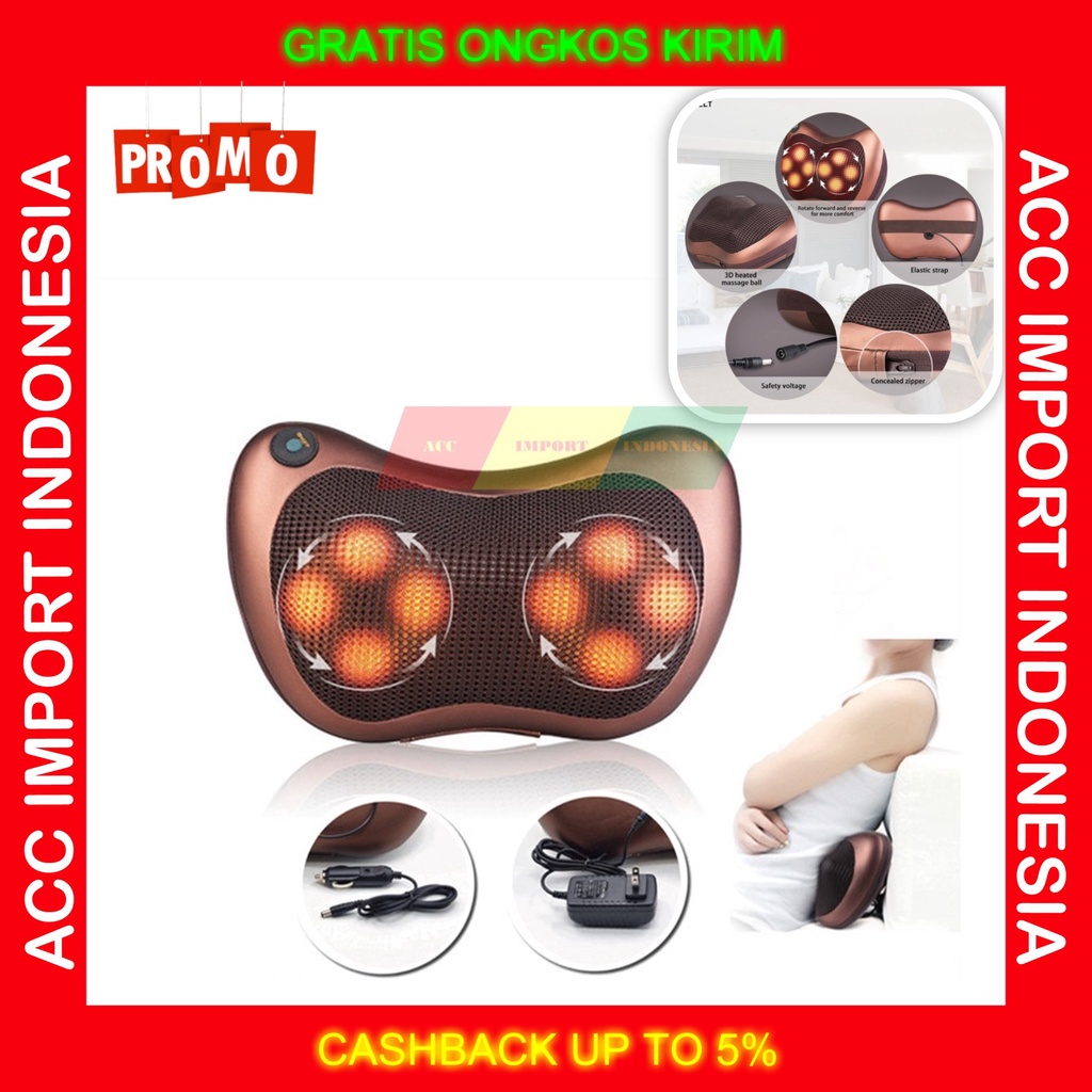 Jual Alat Pijat Terapi Neck Leher Punggung Kaki Badan Bantal Car ...
