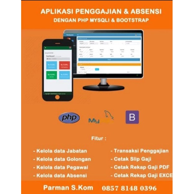 Jual Aplikasi Penggajian dan Absensi dengan php mysqli dan bootstrap | Shopee Indonesia