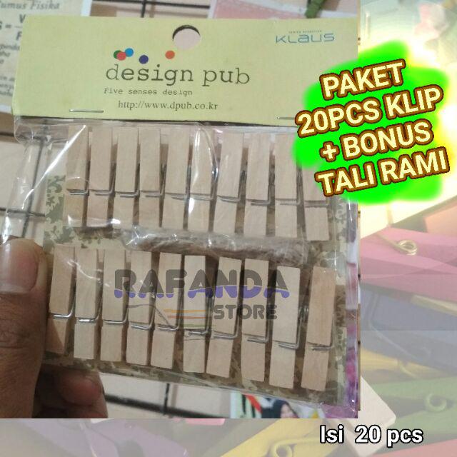 Jual Wooden clip jepitan kayu klip kayu penjepit foto poto polaroid ...