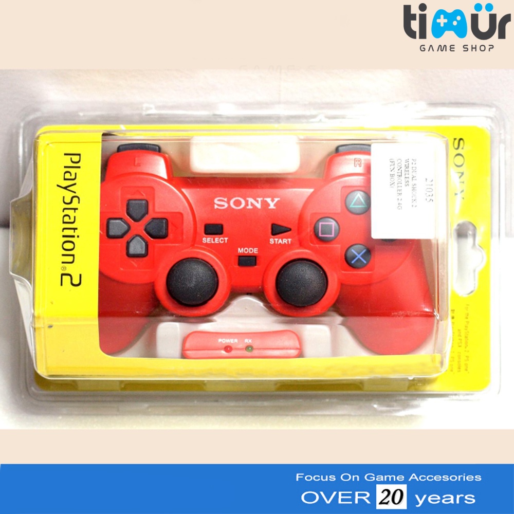 Jual Stik Stick PS2 Wireless Ori Original Pabrik Warna Merah | Shopee ...