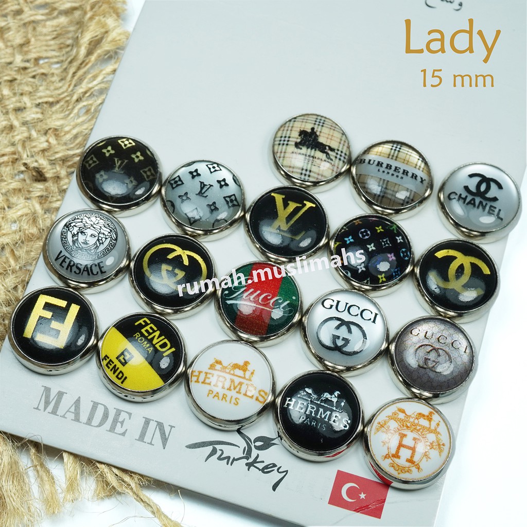 Jual Pin magnet jilbab LADY 15 mm pin turki turkish magnetic brooch ...