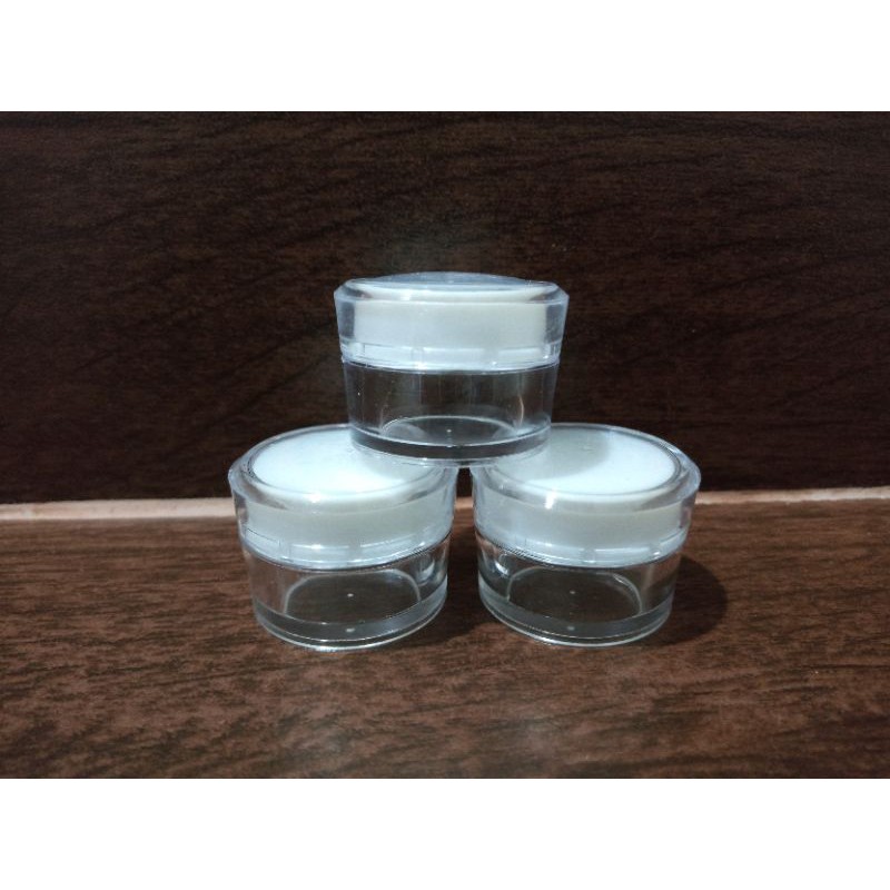 Jual Pot Akrilik Bulat 5gr impor Putih Bening (1 paket 25pcs) | Shopee ...