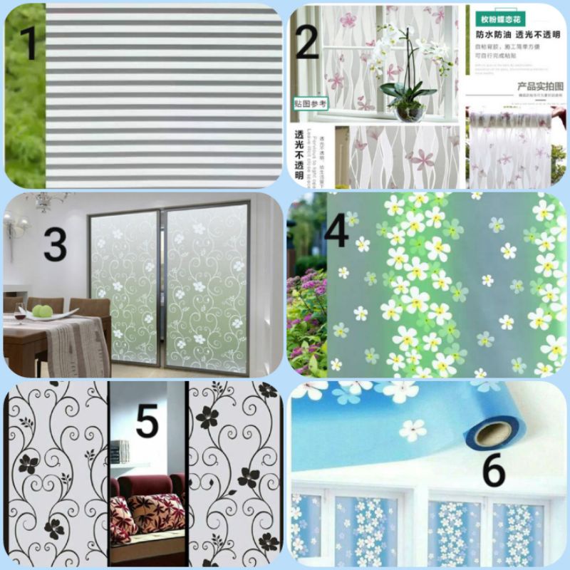 Jual Sticker Stiker Kaca Film Wallpaper Kaca Jendela Rumah Motif Bunga ...