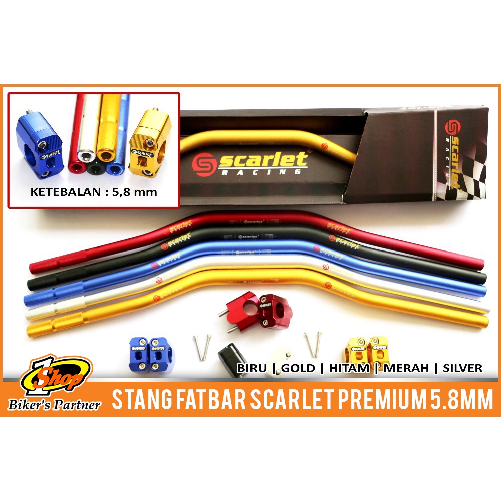 Jual Stang Fatbar Plus Raiser CNC Scarlet 868/28 5.8MM | Shopee Indonesia