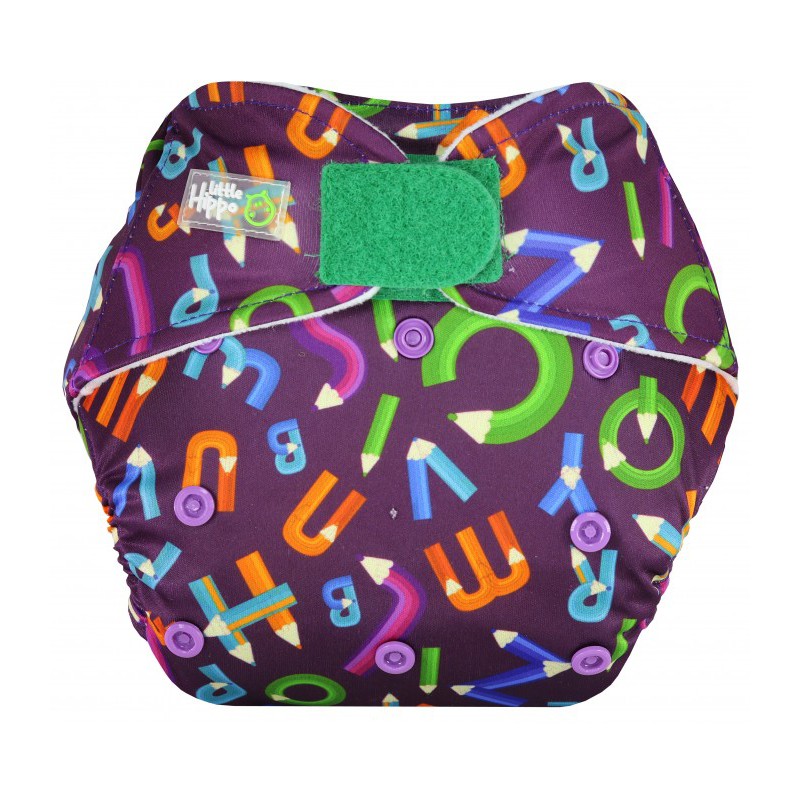 Jual Little Hippo EasyFit Velcro Motif Word & Pencil Clodi Popok Bayi ...