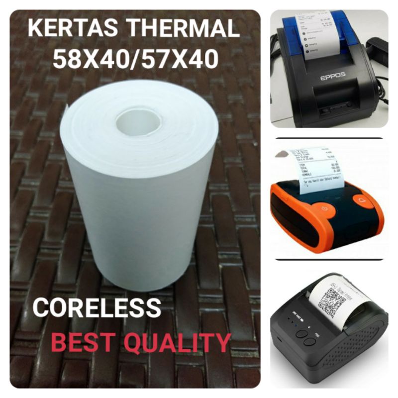 Jual KERTAS THERMAL EDC 58X40/57X40 cocok untuk semua peinter edc mini ...
