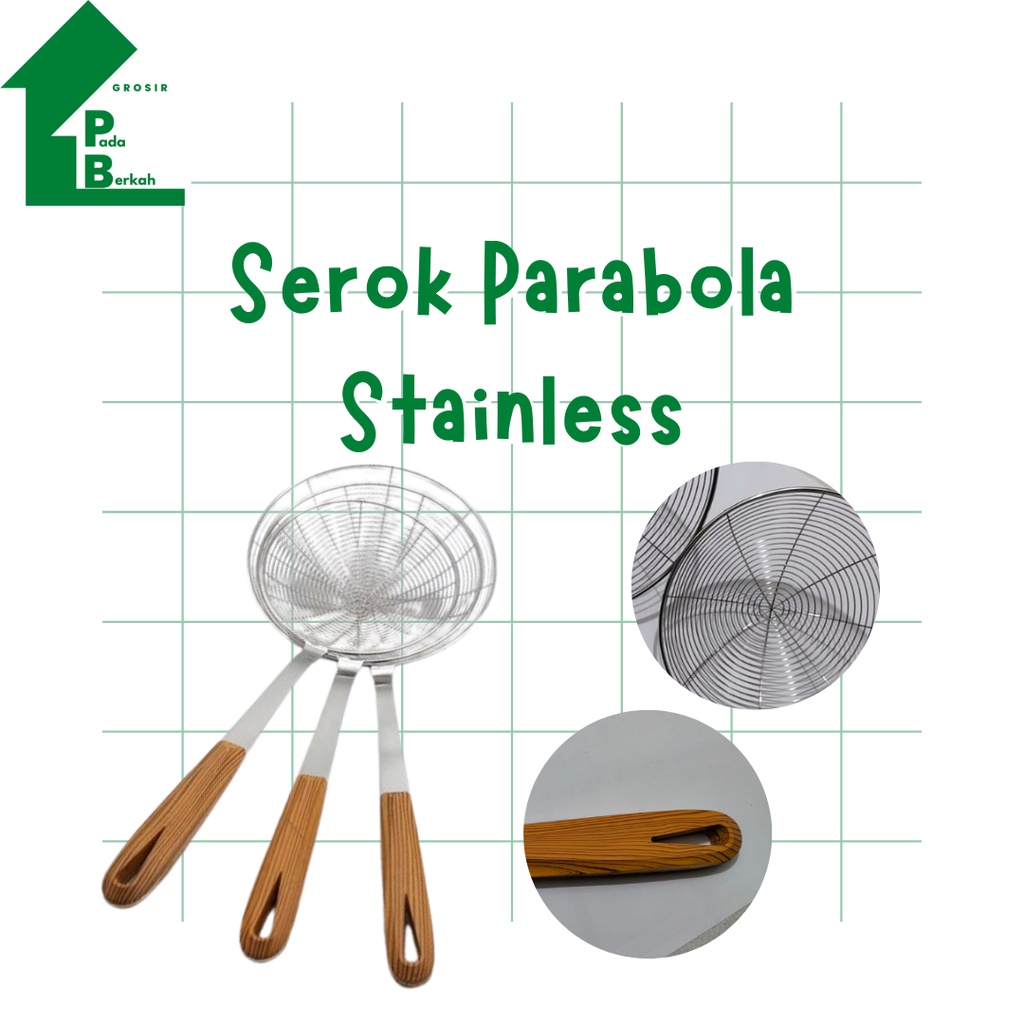 Jual Saringan Parabola Stainless Gagang Kayu | Shopee Indonesia