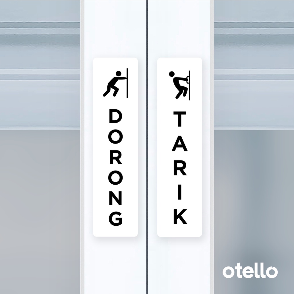 Jual Otello Label Sticker Dorong Tarik Icon Unik Sign Acrylic Modern ...