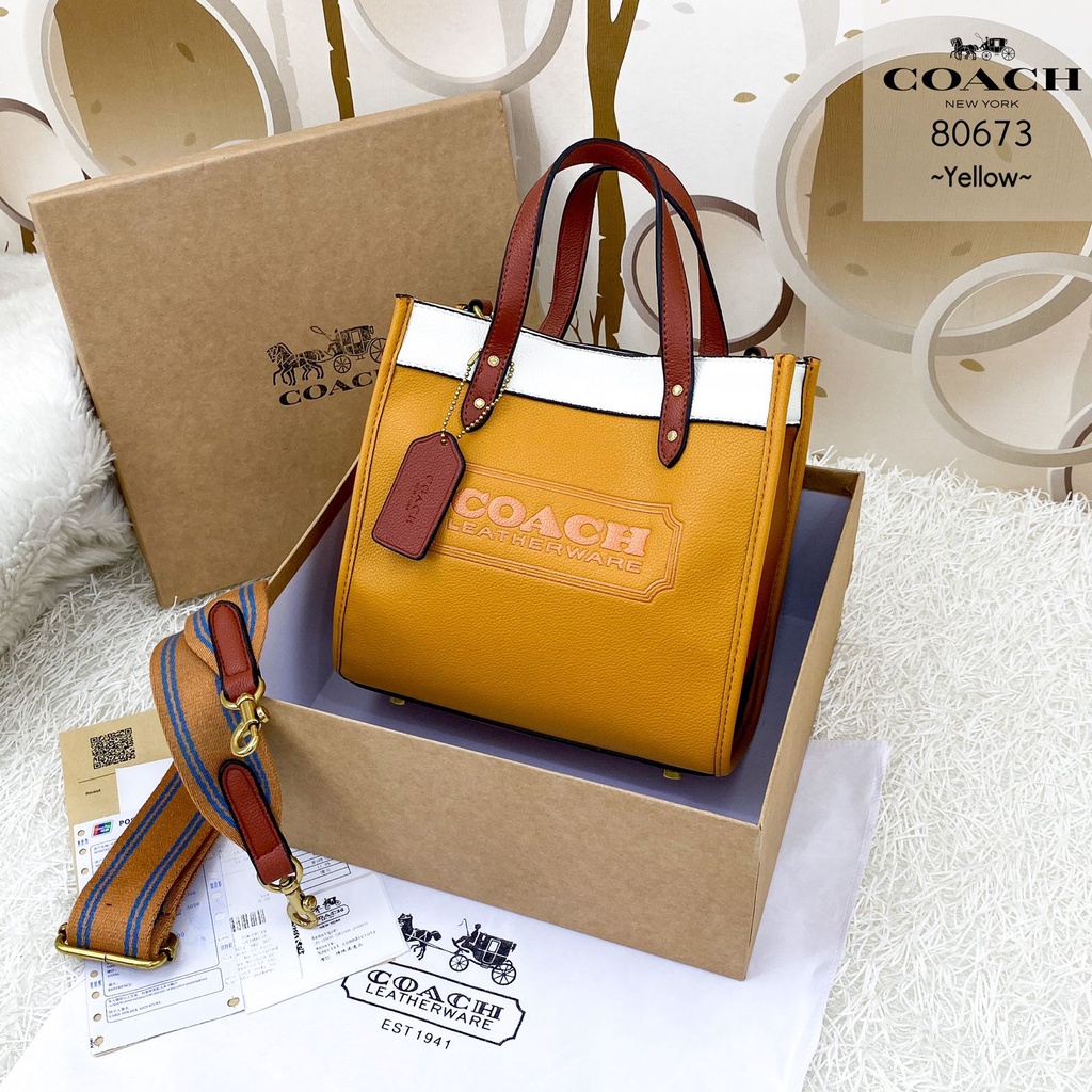 Jual Coach Field Tote 22 In Colorblock Bag #80673 | Shopee Indonesia