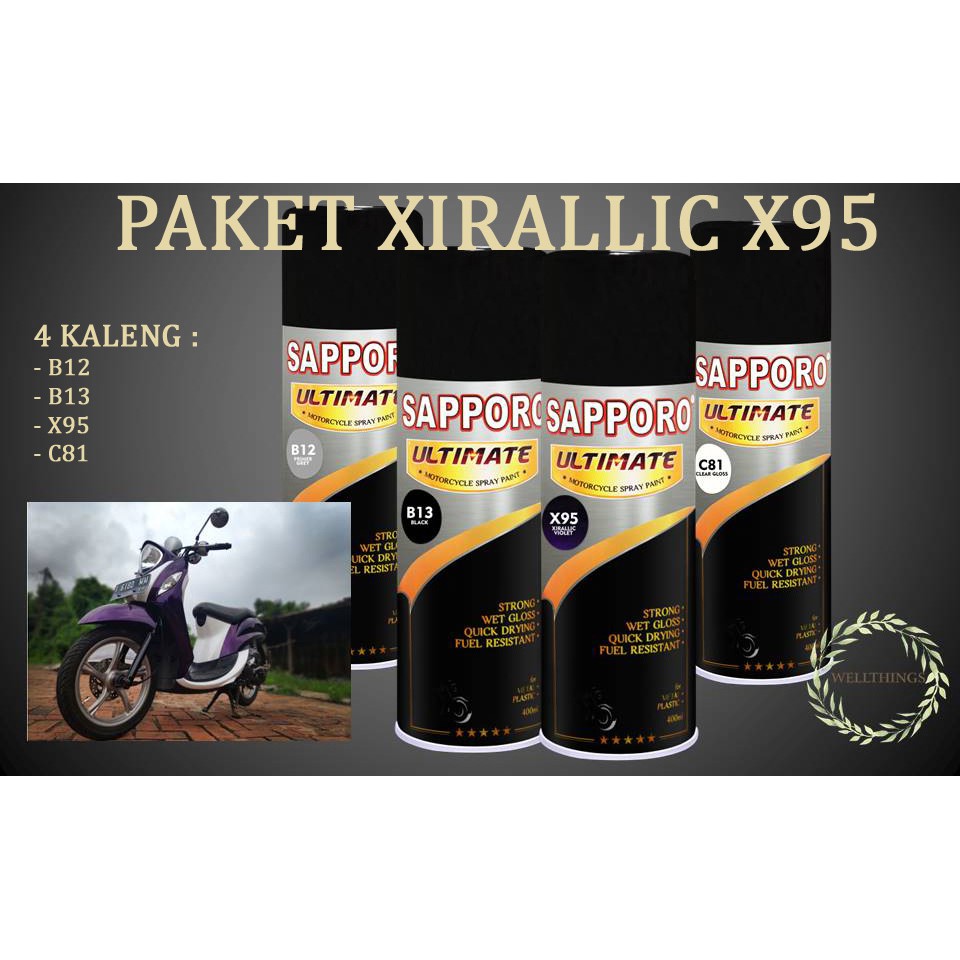 Jual paket Cat Xirallic Violet X95 Sapporo Ultimate lengkap / Sapporo Spray | Shopee Indonesia