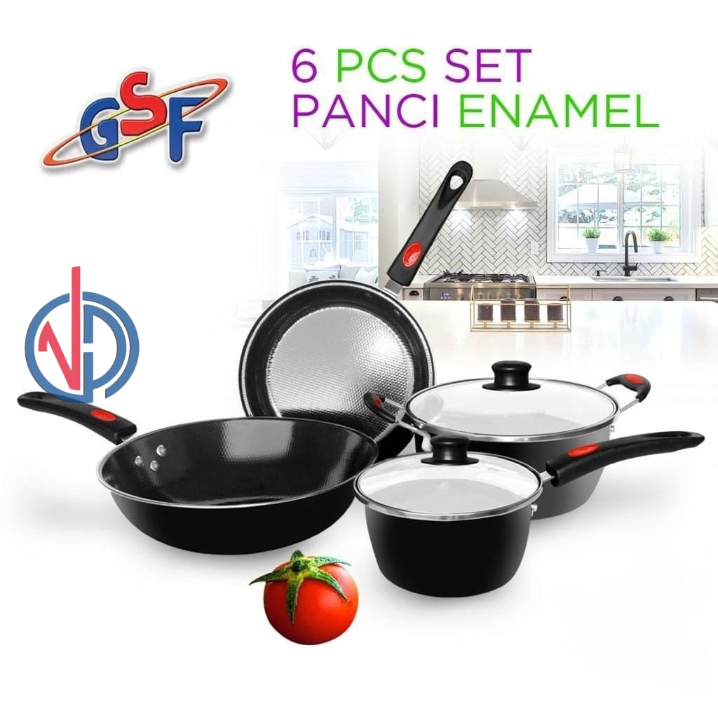 Jual PANCI SET ENAMEL GSF PANCI WAJAN ENAMEL GSF COOKWARE SET ENAMEL ...