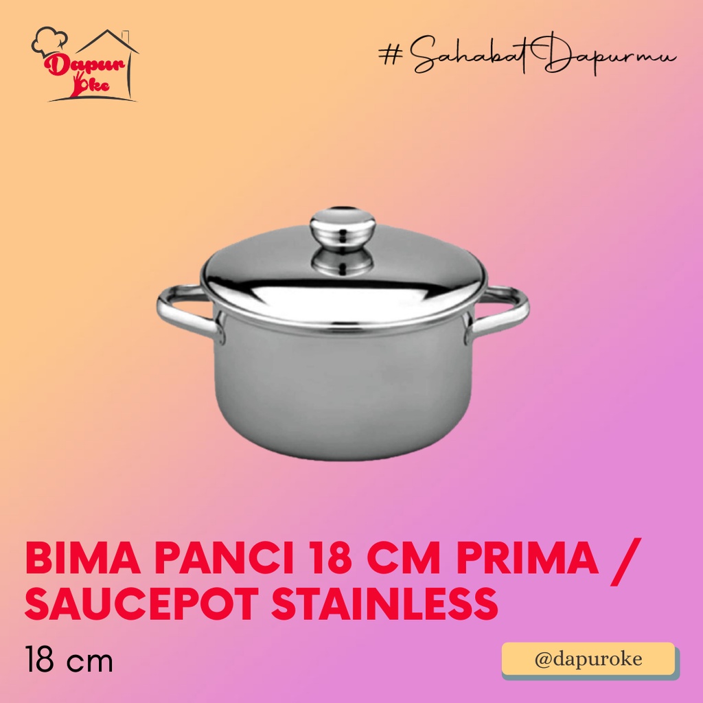 Jual Bima Panci 18 cm Prima / Saucepot Stainless | Shopee Indonesia