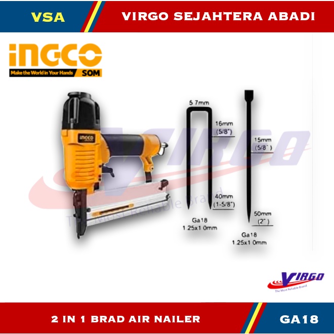 Jual INGCO GA18 ACN50401 2IN1 COMBO BRAD AIR NAILER MESIN ALAT PAKU ...