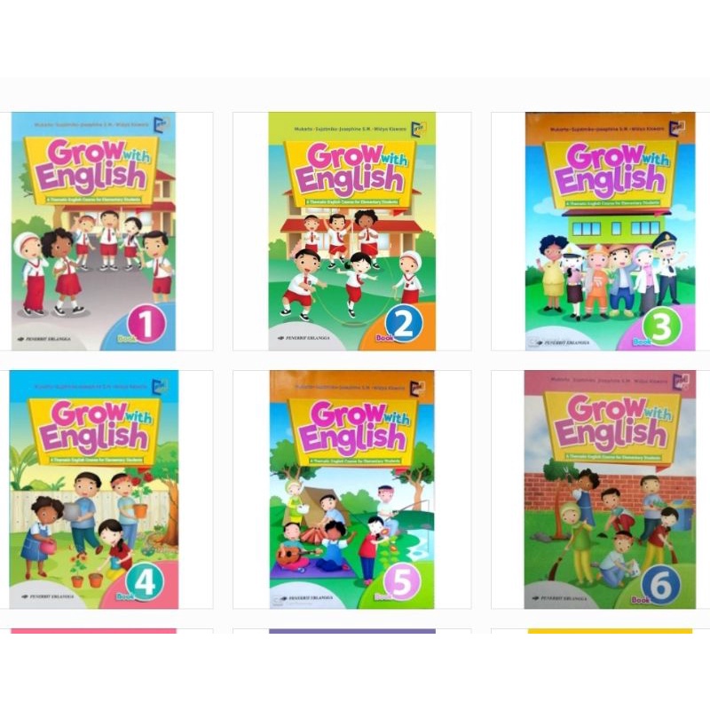 Jual Erlangga Grow With English Book 1 2 3 4 5 6 pelajaran bahasa ...