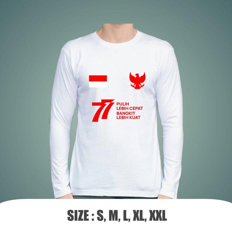 Jual Kaos Lengan Panjang Agustusan Hut Ri 77 Logo Resmi Pulih Lebih Cepat Bangkit Lebih Kuat ...