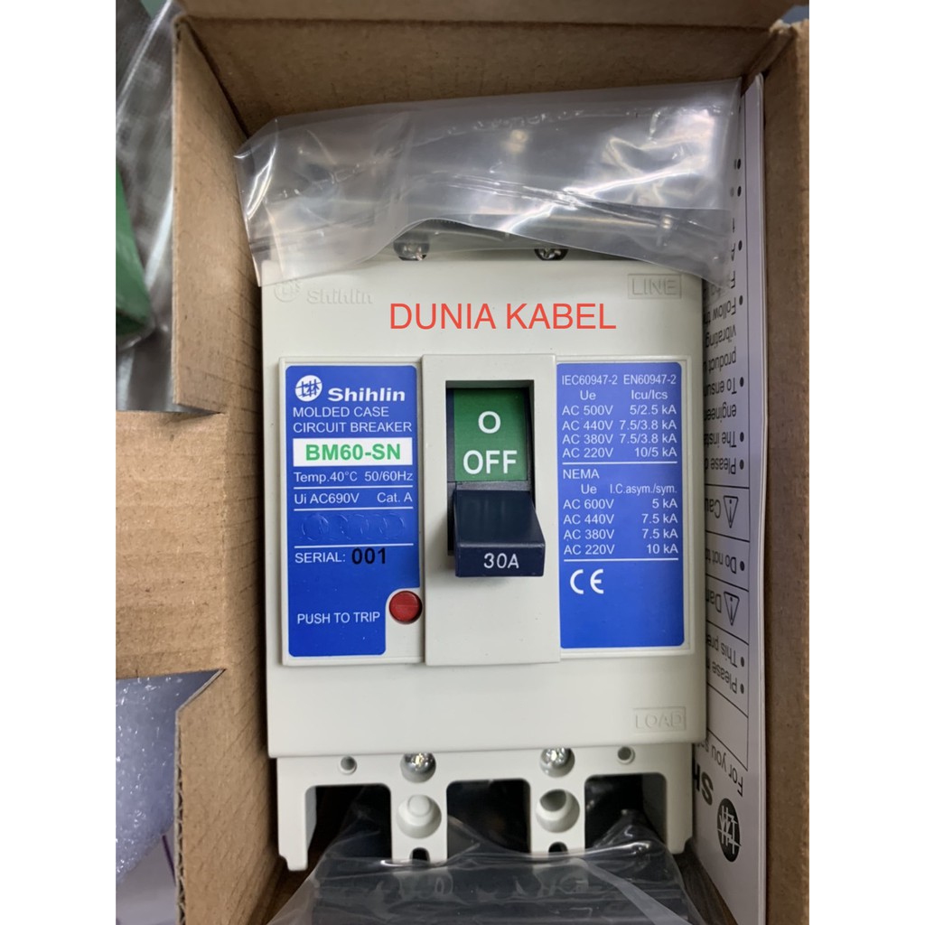 Jual MCCB Shihlin BM60-SN 220V 380V 3P 3 Pole 10A 10 Ampere | Shopee Indonesia