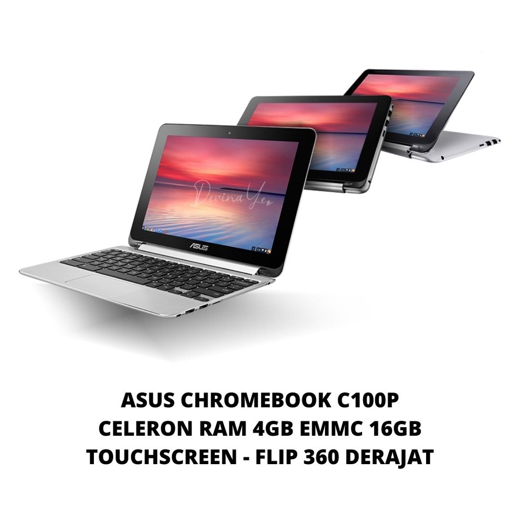 Jual ASUS CHROMEBOOK C100P TOUCHCREEN BISA LIPAT 360° RAM 4GB EMMC 16GB ...