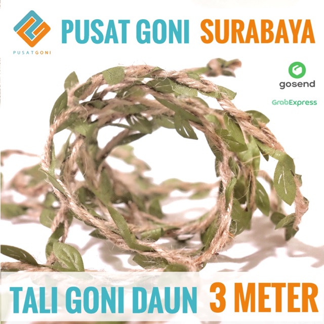 Jual Tali Goni Daun 3 Meter - Pita Rami Dekorasi - Jute Leaf Rope ...