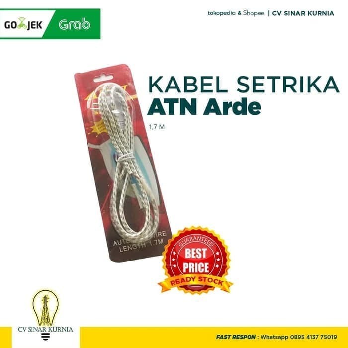 Jual RK kabel setrika licinan gosokan arde ATN TRM 1,7M putih setrika 3 ...
