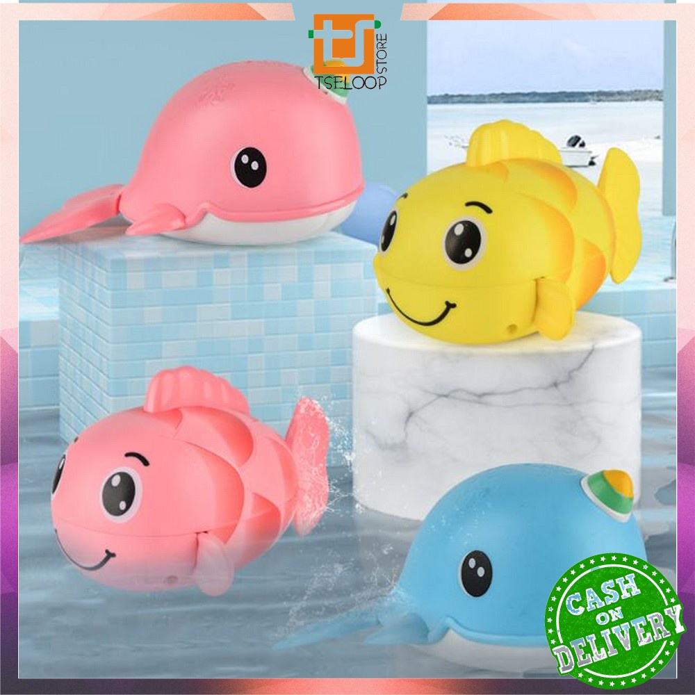 Jual OFM-M272 Mainan Mandi Anak Bayi Bentuk Ikan Buntal Berenang ...