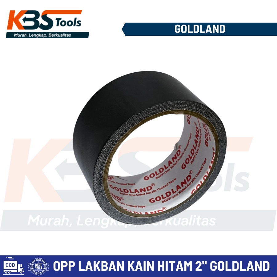 Jual Lakban Kain Hitam 48mm - Plakban Cloth Tape Goldland 2" Inch ...