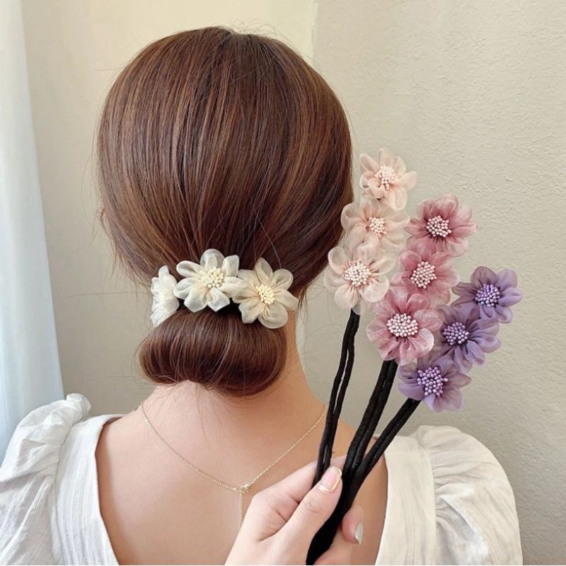 Jual Kawat Sanggul Rambut Ikat Rambut Praktis Mutiara Bunga Hair Bun ...