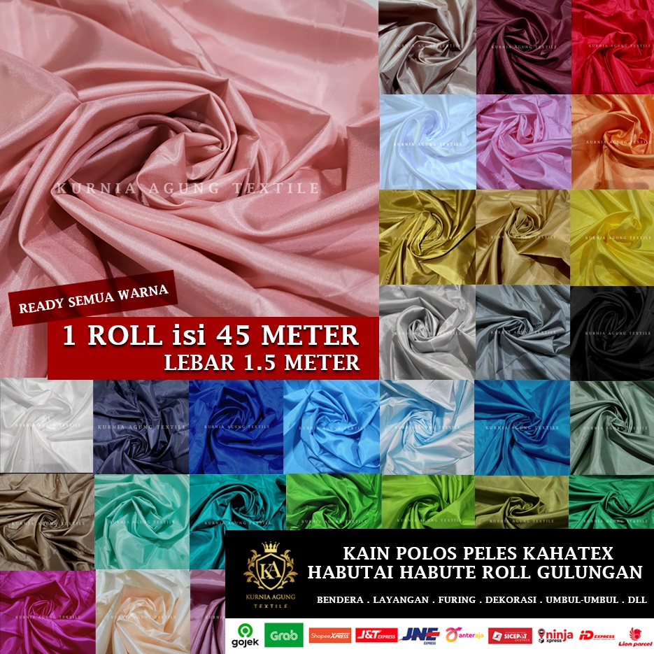 Jual Kain Peles Roll Palace Kahatex Furing Abutai Silk Kain Gulungan ...